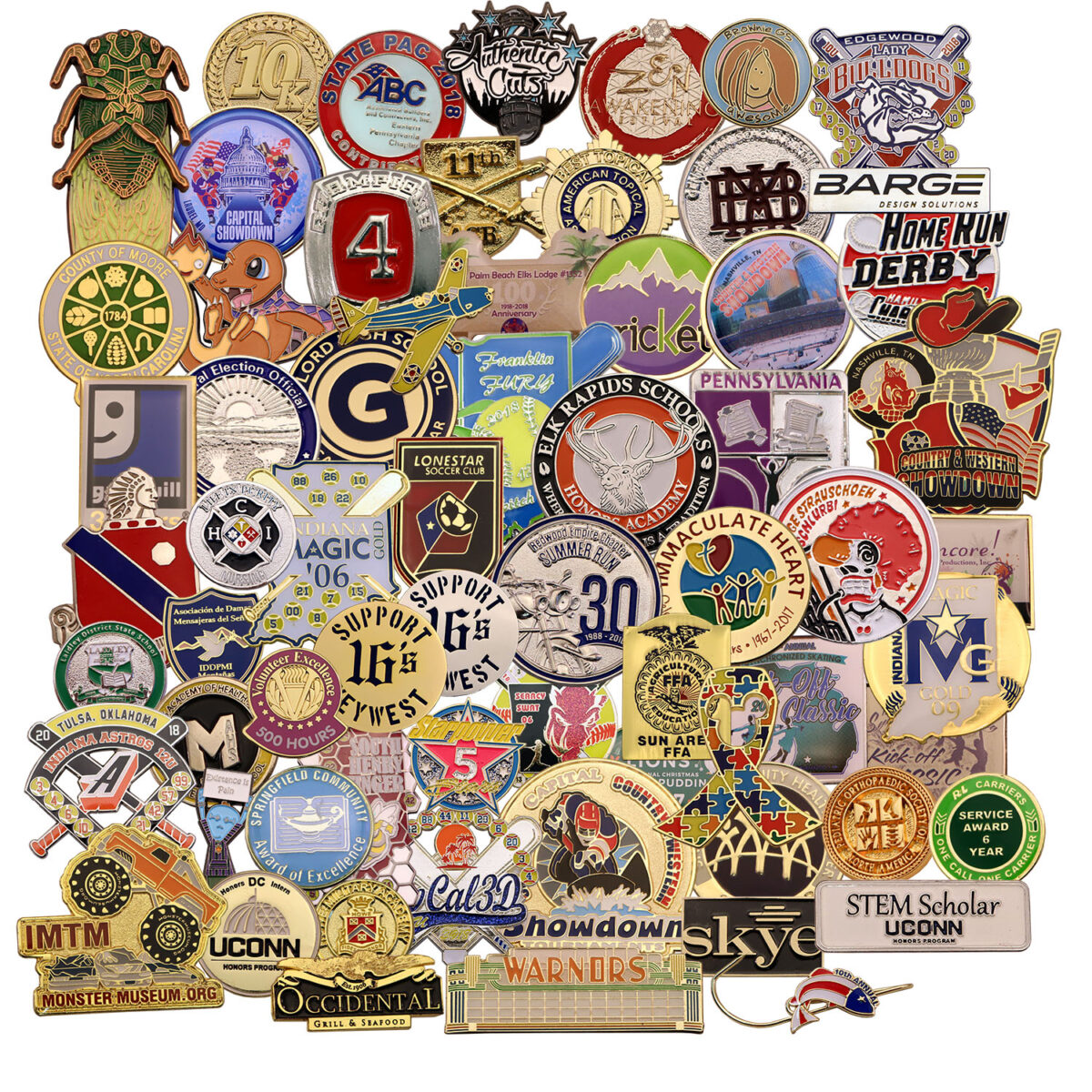 Custom Enamel, Die Struck & Mylar Lapel Pins